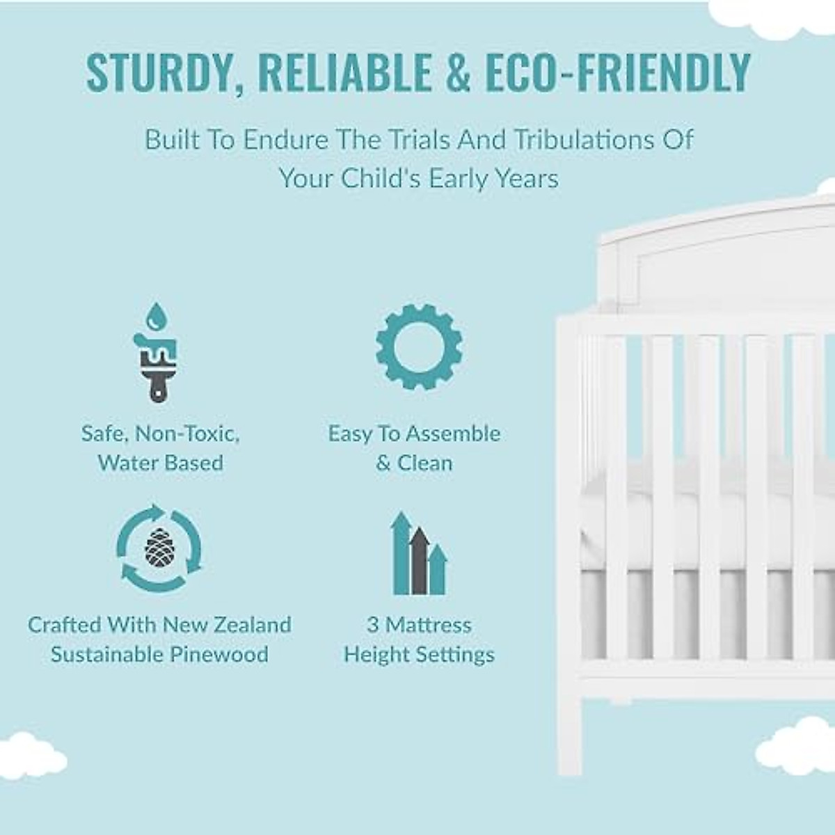 Dream On Me Storybrooke 5 in 1 Convertible Crib