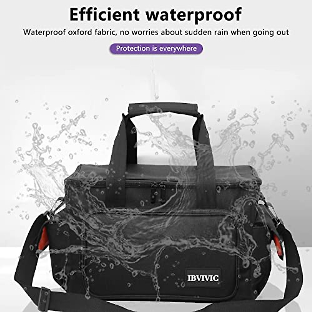 IBVIVIC High Capacity Gig Band Cable File Bag, 600D Oxford With with Adjustable Dividers and Double Separate Bags, for Cords, Sound Equipment, DJ Gear, Musician Accessories