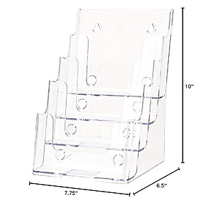 Marketing Holders 6" Wide Bi Fold Organizer Display 4 Tier Brochure Stand Literature Rack Trade Show Expos Countertop Multi Compartment Take One Holder
