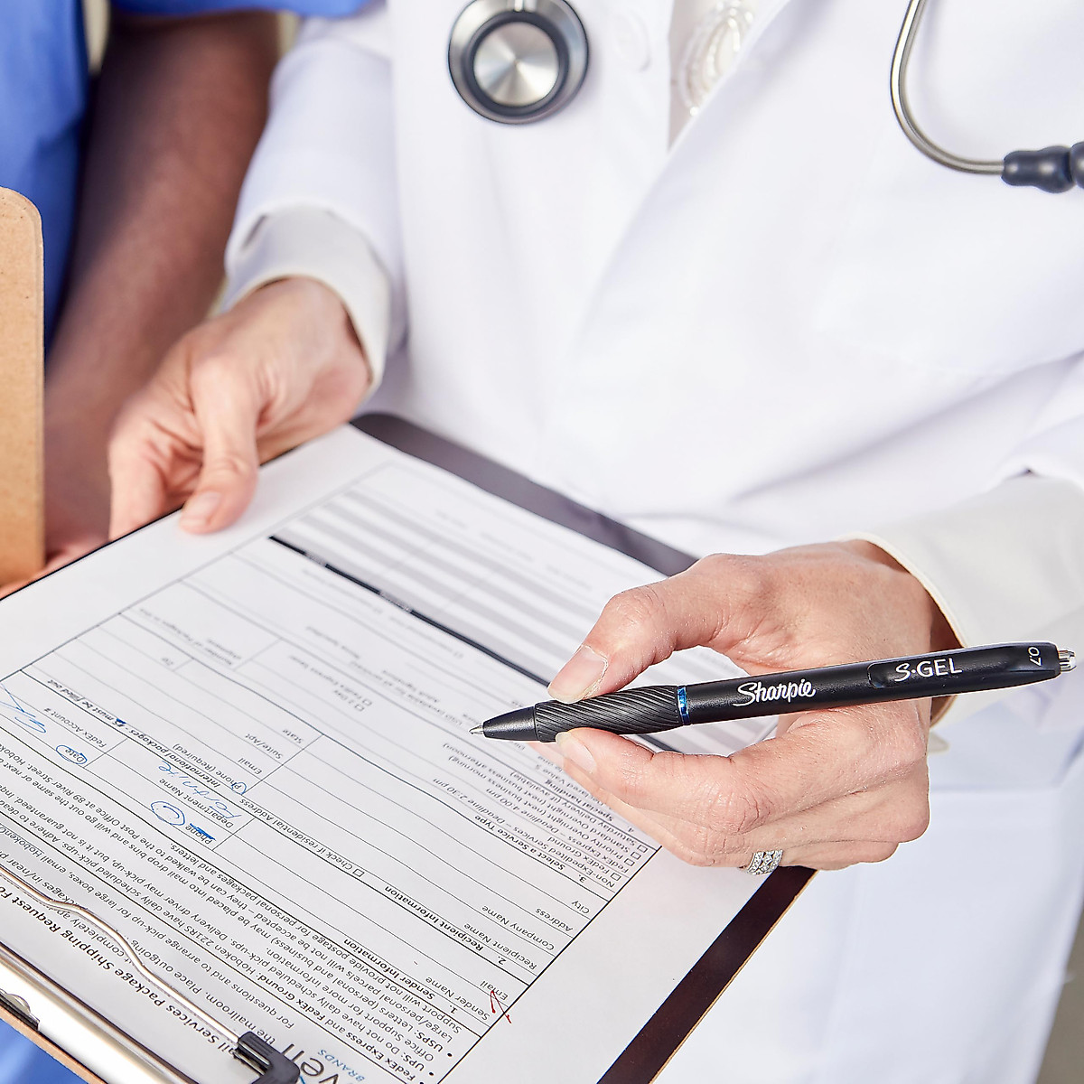 SHARPIE S-Gel, Gel Pens, Medium Point (0.7mm), Blue Ink Gel Pen, 12 Count