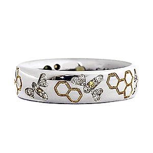 Women Bridal Engagement Ring for Men Wedding Ring & Rings Retro Silver Cute for Women Silver Rhinestone 925 Hexagonal Bee Rings Stacking Fingerings for Teen Girls (Silver, 7)
