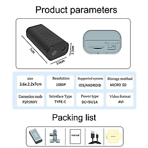 PNZEO W9 Mini Cameras Home Security Camera Indoor Wireless WiFi Remote View Outdoor Waterproof Smart Camera with Human Body Detection,Super-Long Battery Life