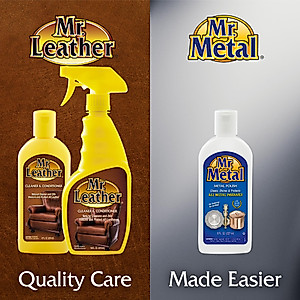 Mr. Leather Cleaner and Conditioner (16 oz) - Safe for All Leather & Vinyl - Hydrate and Shine with Water-Repellent Protection for Couches, Car Interior, Shoes, and Bags