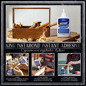 Cyanoacrylate Adhesive Super Glue - Medium Viscosity CA Glue for Wood, Plastic, DIY Crafts, Metal, etc. Cyanoacrylate Glue for Woodworking - 100ml - 3.5oz (3 Bottles)