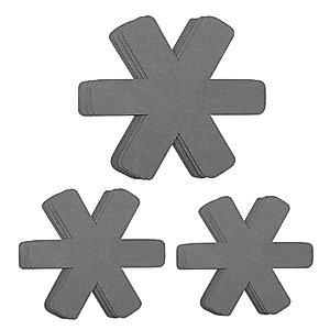 Pan Pot Protectors, Larger & Thicker Pan Protector Pads, Cyan/Orange/Gray Pan Protectors Available, 3 Different Sizes, 12 Pcs Pot Divider Pads for Protecting and Separating Your Cookware(Gray)