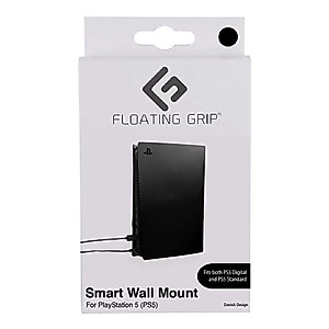 FLOATING GRIP Wall Mount Compatible with Playstation 5 Console (Standard: Fits PS5, Black)