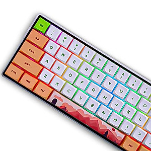 KEMOVE XDA Profile PBT Keycaps for 60% Percent Mechanical Gaming Keyboard, 70 Keys ANSI US Layout Maple Theme Keycaps Set (Keycaps only)