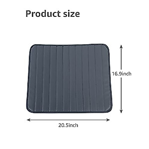 UIIU Full Body Massage Chair Back Cushion Quilted Leather Lumbar Cushion Zero Gravity Massage Chair Back Protect Cushion to Ease Strength of Shiatsu Massage 20.5x16.9Inch Gray