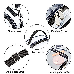 Clear Crossbody Purse Bag, Stadium Approved Clear Tote Bag with Strap for Concert, Sports Games One Size