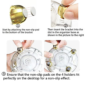 GOTOBA Pen Holder for Desk, 6 Slots 360° Degree Rotating Desk Organizers - Pencil Pen Organizers for Desk - Pencil Holder for Desk - Pencil Cup Pot for Office School Home Art Supply (Transparent)