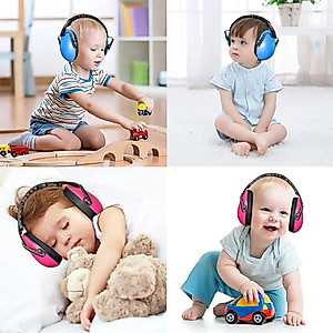 YIYIWANG Kids Ear Defender Noise Cancelling Headphones Reduction Earmuffs Adjustable Headband Hearing Protection (Pink)