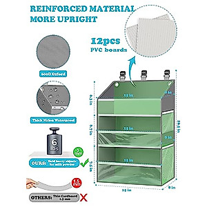 PHOTOONE Hanging Diaper Caddy Organizer - Crib Organizer–Spacious Baby Girl/Boy Diaper Organizer for Changing Table, Playpen, Wall- Hold 90+ Diapers- Nursery Baby Essentials Storage for Newborn, Gray