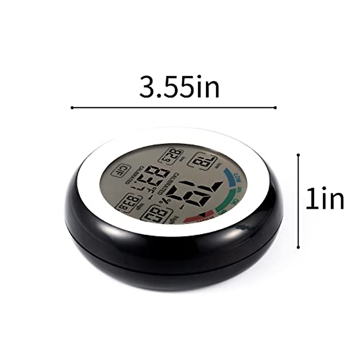 Reptile Terrarium Thermometer Humidity Gauge for Aquarium Tank with Touch Screen & Suction Cup
