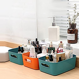 Plastic Storage Baskets 8 Pack, Small Pantry Baskets for Organizing, Organizer Basket Bins for Shelves, Organizer and Storage for Bathroom, Bedrooms, Kitchens (Colour Medium)