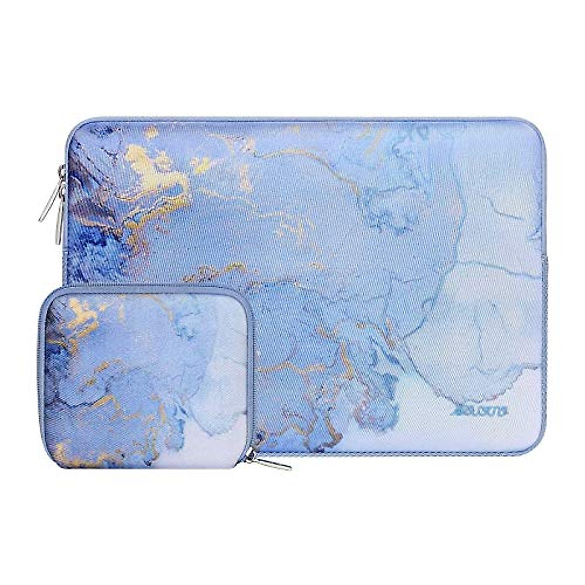 MOSISO Laptop Sleeve Compatible with MacBook Air/Pro, 13-13.3 inch Notebook, Compatible with MacBook Pro 14 inch 2023-2021 A2779 M2 A2442 M1, Neoprene Watercolor Marble Bag with Small Case