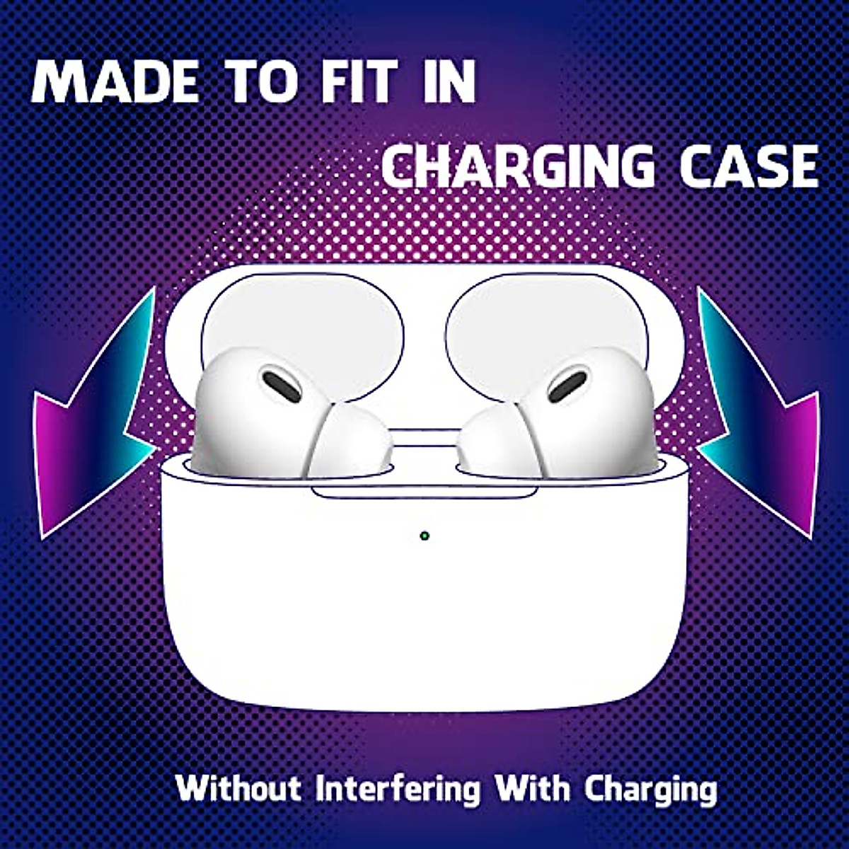 DamonLight AirPods Pro 2 Ear Tips with Integrated Earbuds Cover [3 Pairs] Designed for Apple AirPods Pro 2nd Generation, Fit in The Case, Soft Silicone Anti-Slip [US Patent Registered] (Medium)