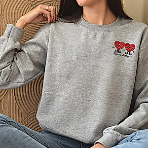 GODMERCH Custom Embroidered Matching Couple Hoodies, Matching Sweaters for Couples, Matching Outfits for Couples, His and Hers Hoodies, Embroidered Hoodie, Valentines Gifts