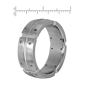 Lundstrom Stainless Steel 0.10 CTW Accent Diamond Band Ring. Ring Size 8.