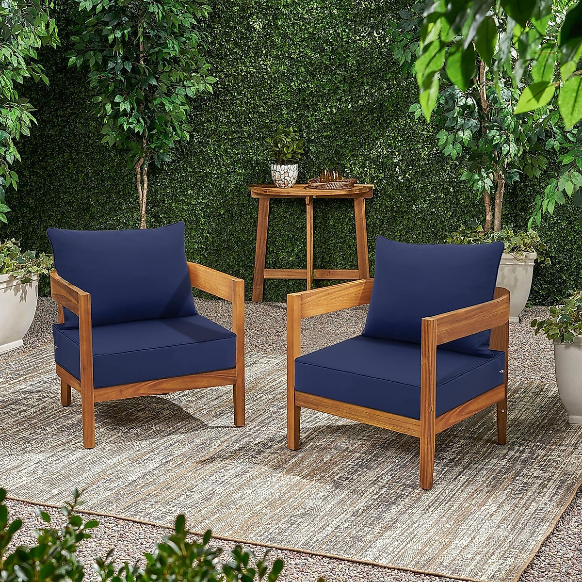 Favoyard Waterproof Outdoor Chair Cushion 16in Set of 4 & Outdoor Seat Cushion Set 22in