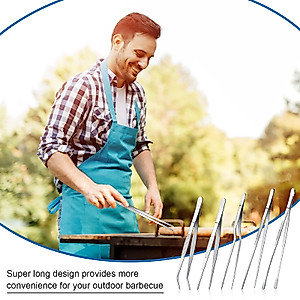 5 Pcs Stainless Steel Kitchen Cooking Tweezers Tongs Culinary 12 Inch Long Fine Food Tweezers Tongs Tools Offset Tip Chef Korean Japanese BBQ Tweezers for Baking Grill Salad Steak Fish Buffet Banquet