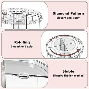 Rosoenvi Rotating Makeup Organizer, 360° Spinning Skincare Organizers, Adjustable Layer Cosmetic Storage Lazy Susan Makeup Organizers for Dresser Bathroom, Medium