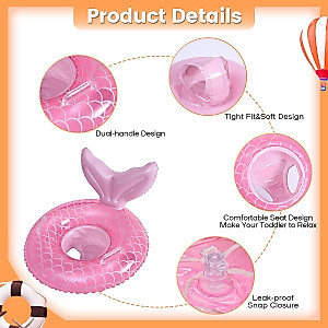 Baby Swimming Float,Inflatable Baby Swim Ring with Seat for Infant/Toddler 6-48 Months,Children Waist Float Ring(Pink)