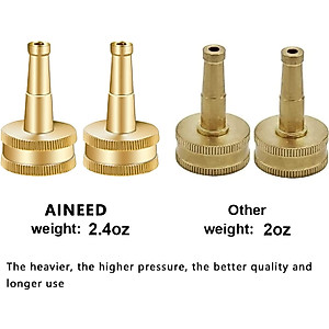 Jet Nozzle High Pressure Hose Nozzle - Water Hose Sprayer Nozzle with Garden Hose Shutoff Valve Solid Brass Heavy Duty 3/4" GHT Connector -1 set