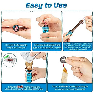 60 Pack Stable Fly Strips Indoor Outdoor Sticky Hanging Paper Tape, Ranch Indoor Fly Traps for Home, Fly Ribbon Hanging, Fly Traps Outdoor