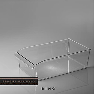 BINO | Plastic Storage Bins, X-Large | THE CURVE COLLECTION | Multi-Use Organizer Bins | Built-In Handle | BPA-Free | Pantry Organization | Home Organization | Fridge Organizer | Freezer Organizer