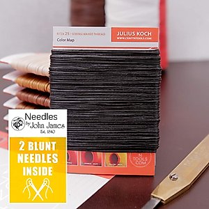 Black 0.8mm Ritza 25 Tiger Thread for Leather Craft | Waxed Tiger Thread | Ritza 25 Thread | Waxed Polyester | Saddlers Thread