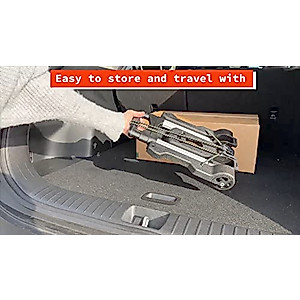 Mount Plus A6 Folding Luggage Cart and Dolly | 77 Lb Capacity | Portable Lightweight Luggage Trolley Cart with Telescoping Handle and 4 Rubber Wheels | Steel Frame