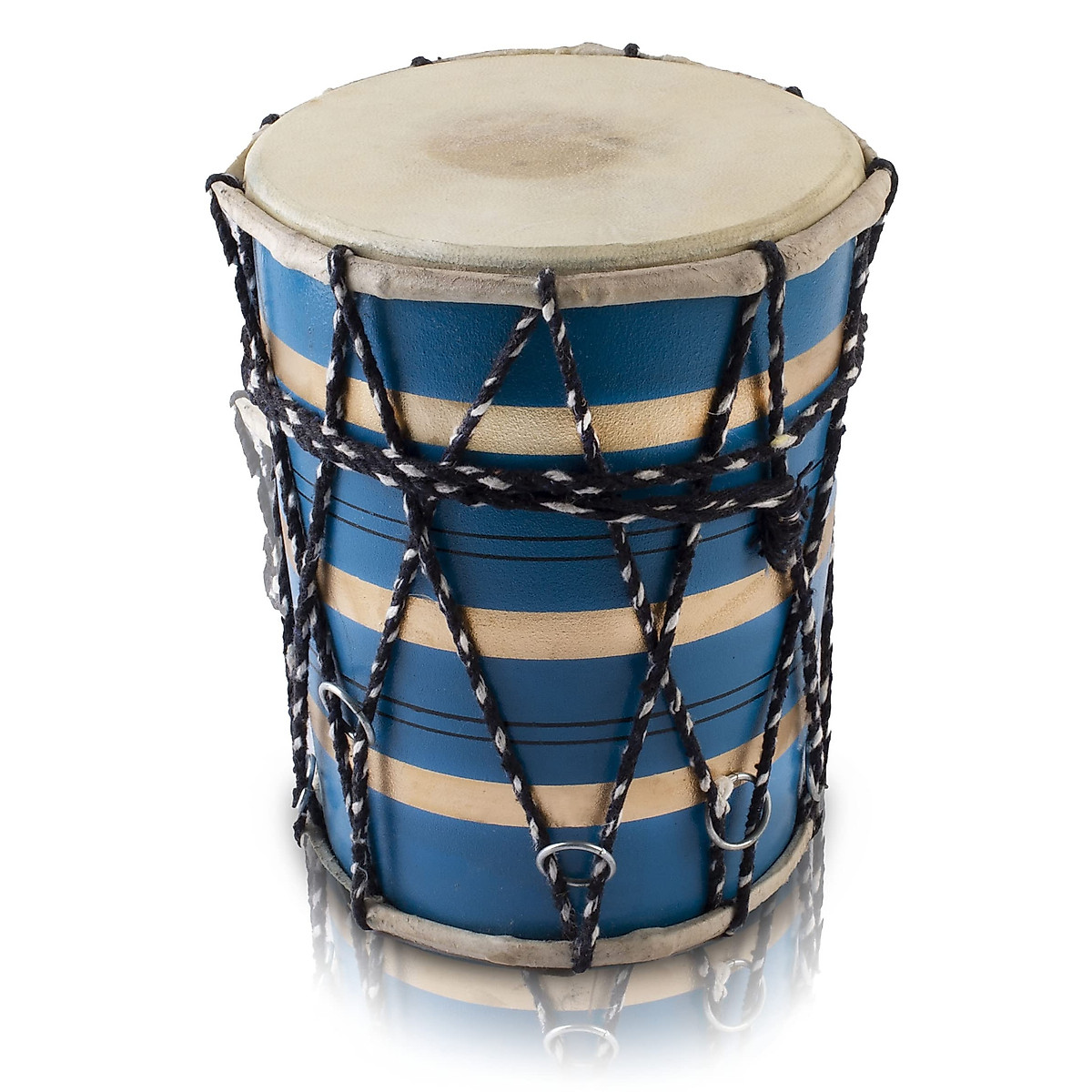 Handmade Wooden & Leather Classical Indian Folk Tabla Drum Set Hand Percussion Drums World Musical Instruments Punjabi Dhol Dholak Dholki 8 x 6 Inches Fun Birthday Housewarming Gift Ideas