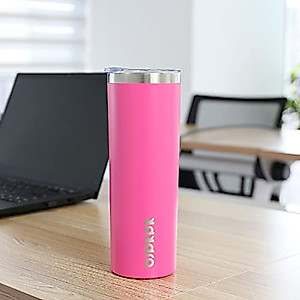 BJPKPK 20 oz Skinny Tumbler with Lid Slim Insulated Travel Coffee Cup Stainless Steel Thermal Mug,Pink