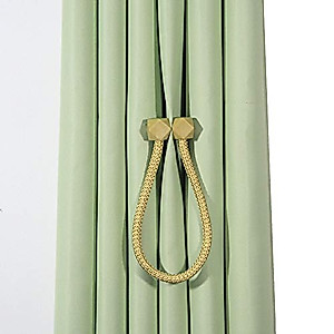 Curtain Tiebacks 2Pc Magnetic Curtain Tieback Holdbacks Buckle Clip Strap Magnet Pearl Ball Tie Backs Curtain Hanging Rods Rope Room Accessoires Curtain Holdbacks (Color : Purple, Size : 46cm)