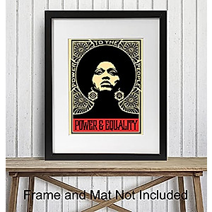 African American Wall Art & Decor - Black Culture - Power to The People - Black Art - Black Pride Poster - Black Lives Matter Sign - Gifts for African American Women, Men, Girl, Boy - Classroom Decor