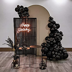 NISOCY Black Latex Balloon Arch Kit, 102PCS 18In 12In 10In 5In Arch Garland For Festival Picnic, Engagement, Wedding, Birthday Party, Black Theme Anniversary Celebration Decoration With 33FT Ribbon