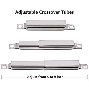 Criditpid Grill Replacement Parts for Charbroil Performance 2 Burner 463625217, 463625219, 463673519, 463673517, Grill Burner, Heat Tent Plate Shield, Carryover Tube.