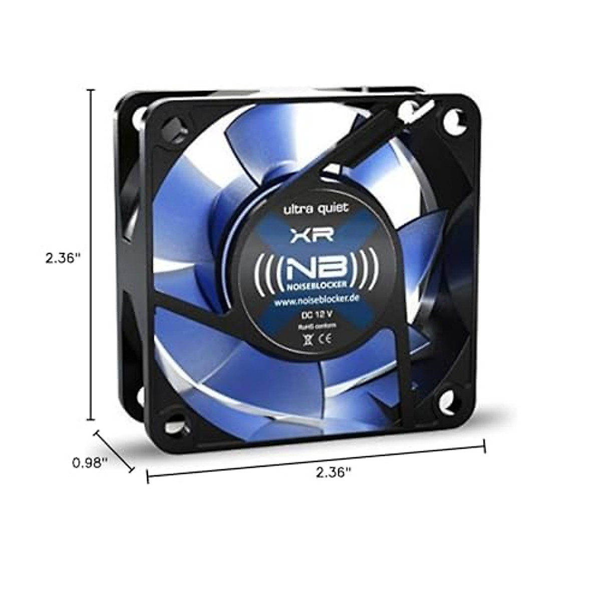 Noiseblocker NB-BlackSilent Fan XR-1 60mm Ultra Silent Fan,1600rpm, 3 pin,11 dBA