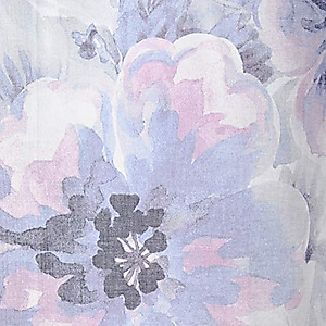 Madison Park Enza 100% Cotton Shower Curtain, Casual Large Floral Design, Modern Bathroom Decor, Machine Washable, Fabric Privacy Screen 72x72", Lilac