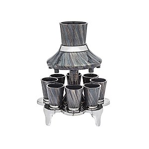 Shot Glass Dispenser and Holder with Glasses for Bar Cocktail Twilight Swirl by Godinger