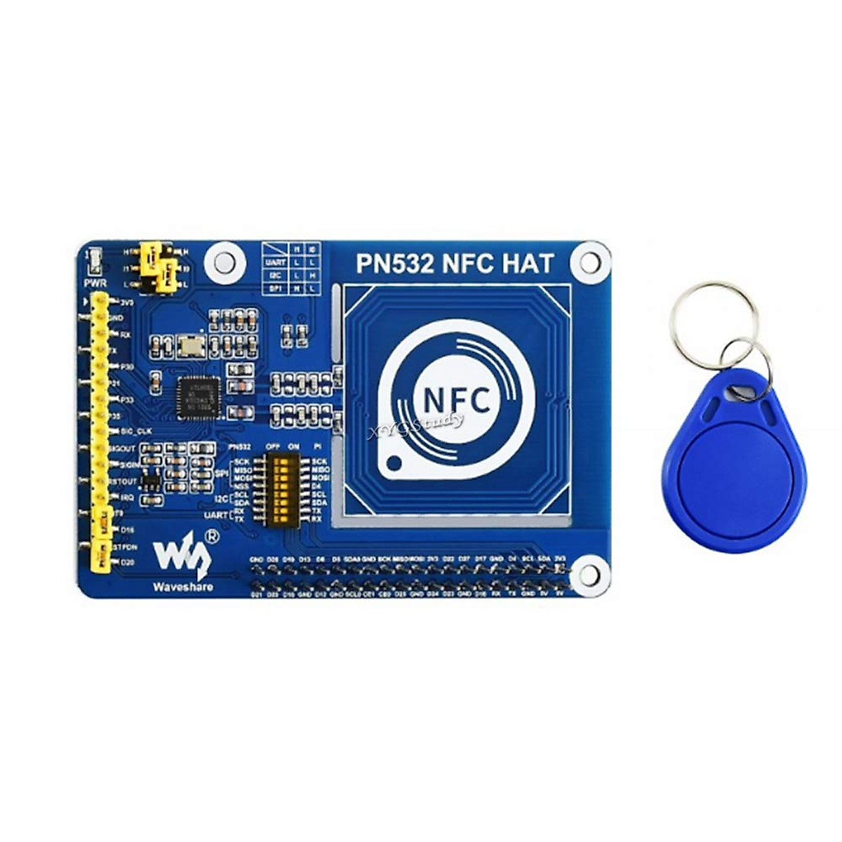 CW-RPi PN532 NFC HAT for Raspberry Pi, I2C / SPI / UART, NFC Enabler, MIFARE Classic 1K Card Included