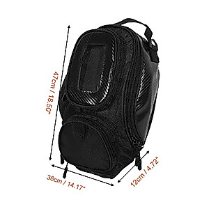 X AUTOHAUX Universal Motorcycle Tank Bag Backpack Motorbike GPS Bag Magnetic Gas Oil Fuel Tool Saddlebag Oxford Waterproof Black