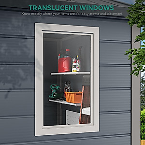 YITAHOME Resin Storage Unit sans Flooring, 6.3x6.2FT All-Weather Plastic Shed with Window, Vents and Secured Doors, Outdoor Plastic Tool Cabin for Poolside, Lawn, Backyard, Patio, Dark Gray