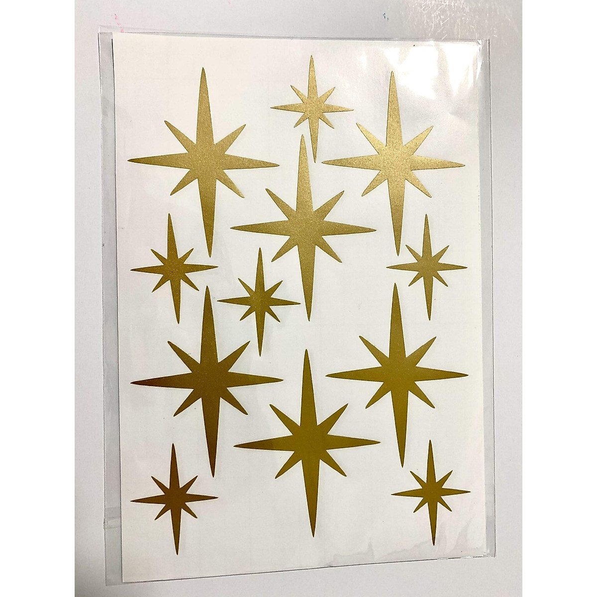 Gold Star Wall Decals Stickers for Adult Bedroom Girls Kids Room Decor,Gold Retro Stars Burst Wall Decals Peel and Stick Decor 72 PCS