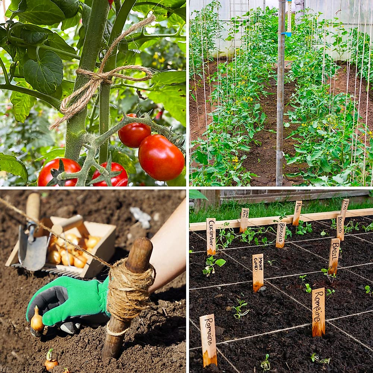 Tenn Well Jute Twine, 328Feet 2.32mm 6Ply Natural Garden Twine, Heavy Duty Twine String for Crafts, Gift Wrapping, Gardening, Packing, Christmas Decorations