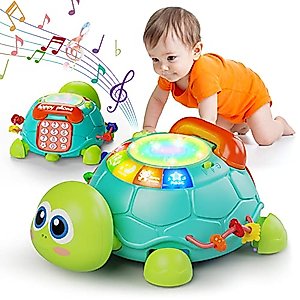 Letapapa Baby Toys 6 to 12 Months, Crawling Baby Toy for 12-18 Months, Musical Turtle Toy with Light & Sound, Educational Toy Birthday Easter Gift for Infant 3 4 5 6-12-18 Month 1 2 Year Old Baby