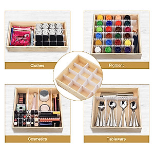 Momoi 42Pcs Drawer Dividers,Adjustable Drawer Organizer with Fixed Buckle,14.9in*4.33in,Drawer Organizer for Socks, Underwear, Makeup, Kitchen, Bedroom, Dresser,White(38 * 11cm 42PCS)