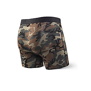 SAXX Underwear Co. Men's Vibe Super Soft Boxer Brief, Woodland Camo, Large