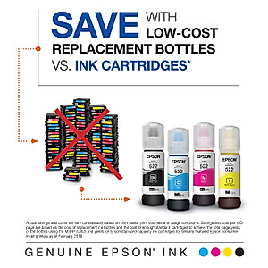 Epson 522 EcoTank Ink Ultra-high Capacity Bottle Magenta (T522320-S) Works with EcoTank ET-2720, ET-2800, ET-2803, ET-2840, ET-4700, ET-4800, ET-4810