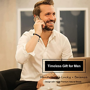 Zodiac Bracelet for Men Women 10mm Natural Black Onyx Stone Star Sign Constellation Horoscope Bracelet Gifts (Gemini)